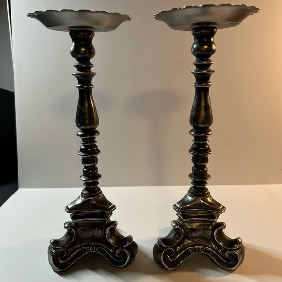 Accents | Vintage 196s Rubel Silver Toned Candlestick Baroque Style ...